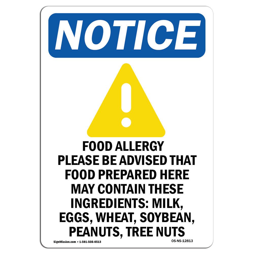 SignMission Food Allergy Notice Sign | Wayfair