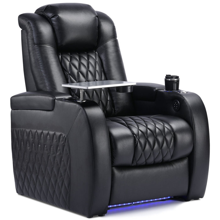 Red Barrel Studio® Mixell 35'' Wide Genuine Leather Home Theater | Wayfair