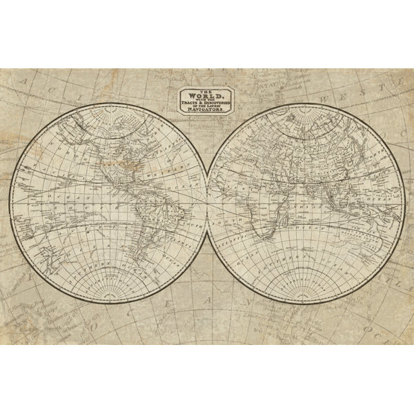 Williston Forge World Map by Wild Apple Portfolio - Wrapped Canvas ...
