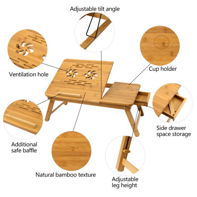 Inbox Zero Bamboo Laptop Tray & Reviews | Wayfair