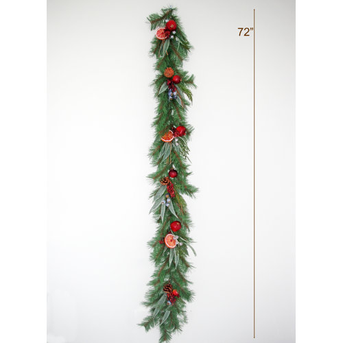 Primrue 6' Pomegranate Orange Pinecone Fruits Garland & Reviews | Wayfair