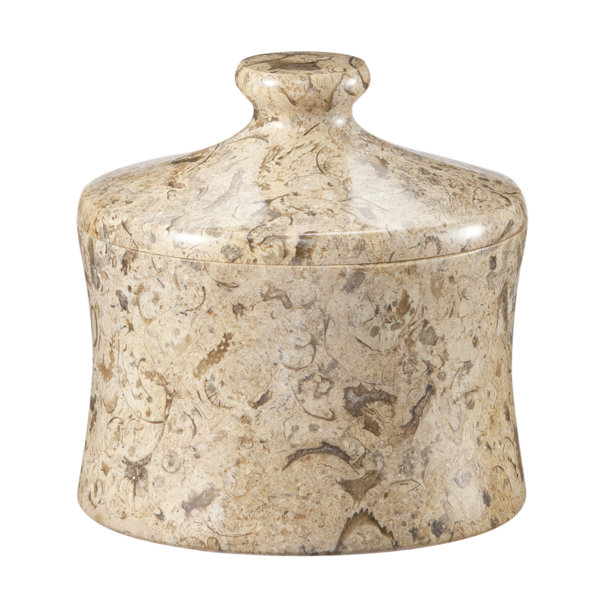 Designs By Marble Crafters Vinca Fossil Stone Canister | Wayfair