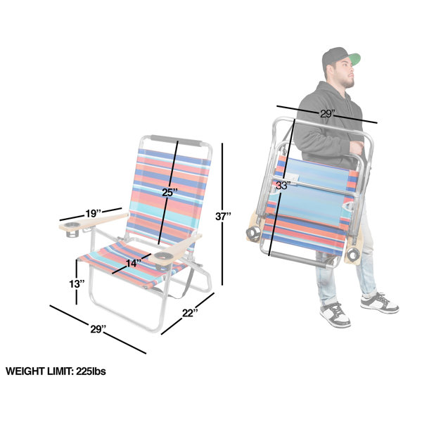 Arlmont & Co. Monisola Reclining/Folding Beach Chair | Wayfair