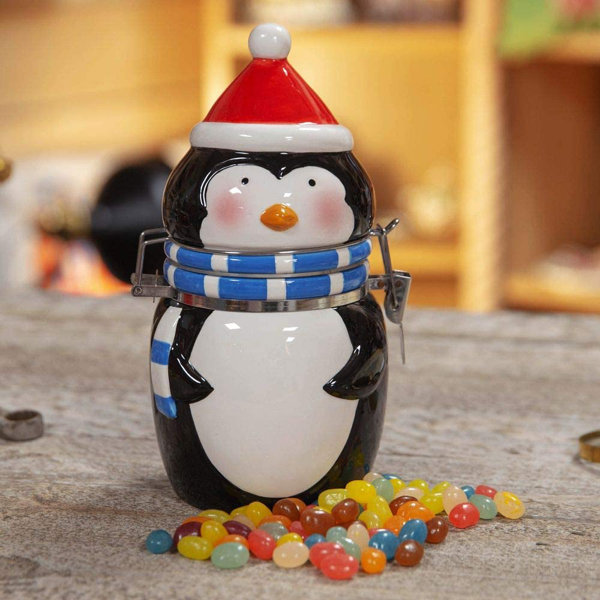 The Seasonal Aisle Novelty Xmas Penguin Large Storage Jar 20Cm ...