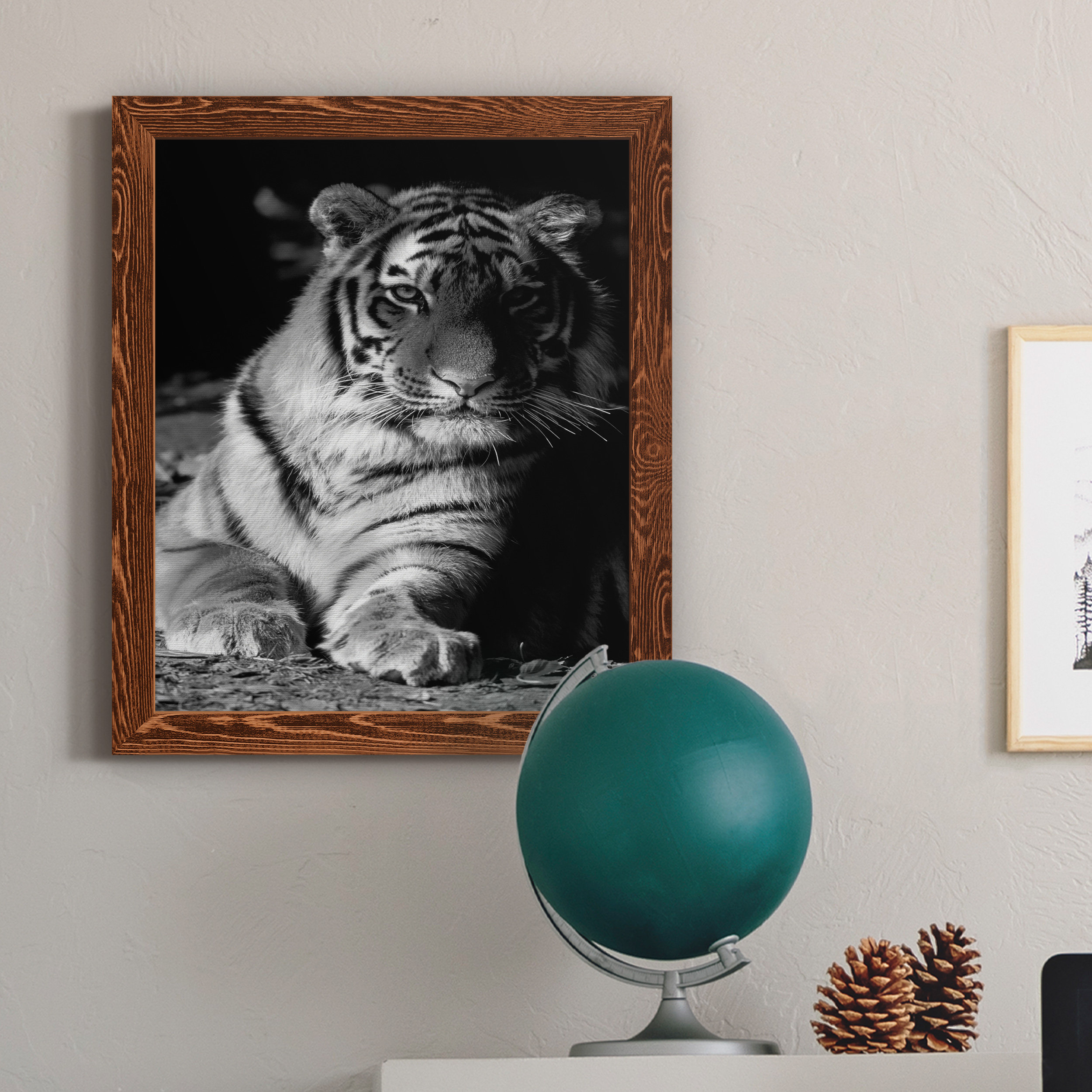 Ebern Designs Tiger Repose - Picture Frame Photograph on Canvas | Wayfair