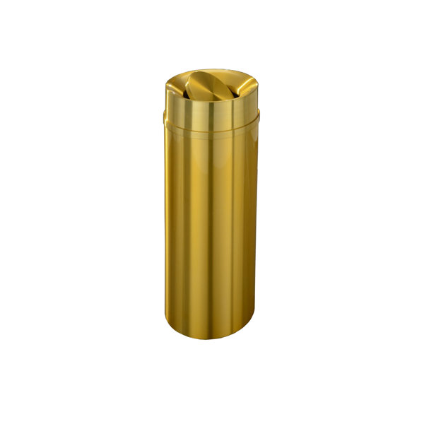 Glaro, Inc. Glaro Deluxe 12" Diameter Waste Receptacle Satin Brass with ...