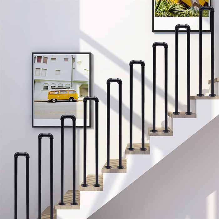 FRONG Industrial U-Shaped Stair Handrail | Wayfair