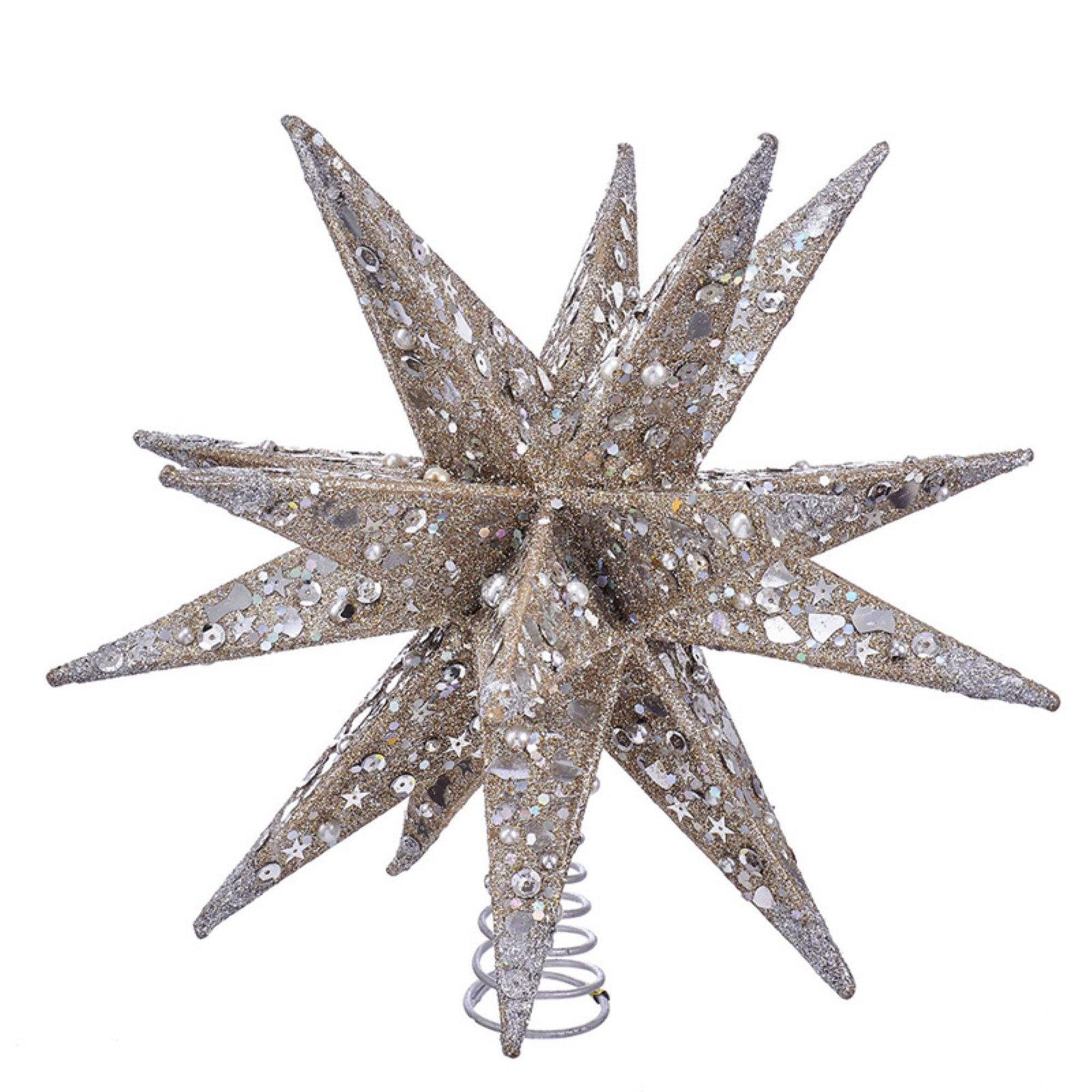 Kurt Adler Glitter Moravian Star Tree Topper | Wayfair