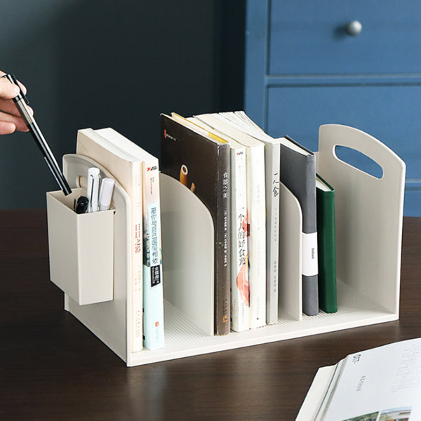 Inbox Zero Grani Desktop Bookrack Desk Organizer With 1 Pen Stand Box ...