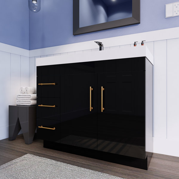 Mercer41 Lishani 42'' Free-standing Single Bathroom Vanity with Acrylic ...