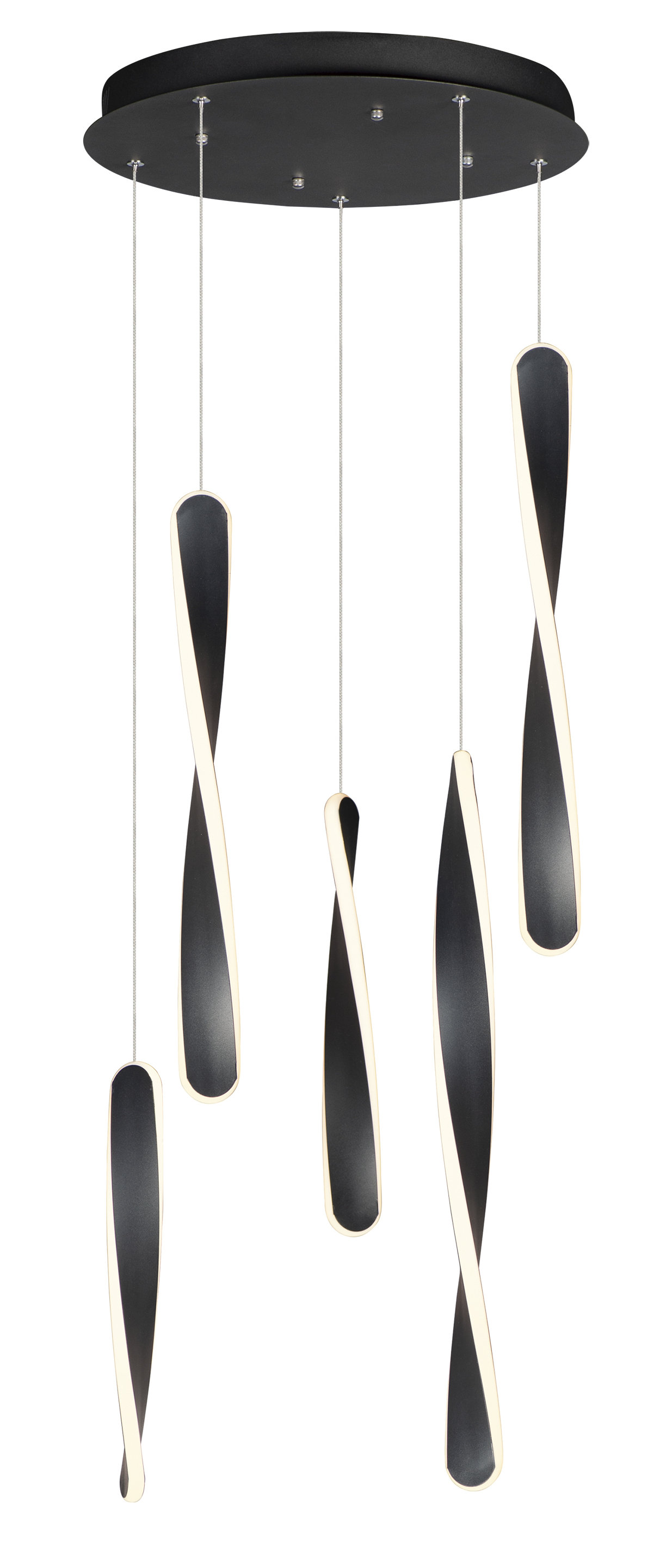 Ivy Bronx Datto 5 - Light Black LED Cluster Pendant | Wayfair