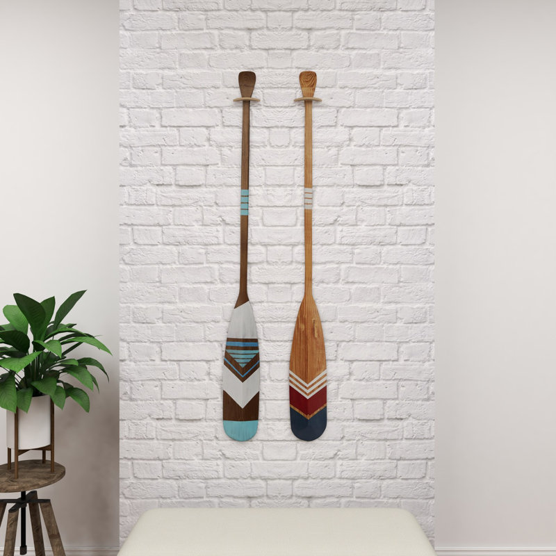 Dovecove Multi Colored Wood Novelty Canoe Oar Paddle Wall Decor ...