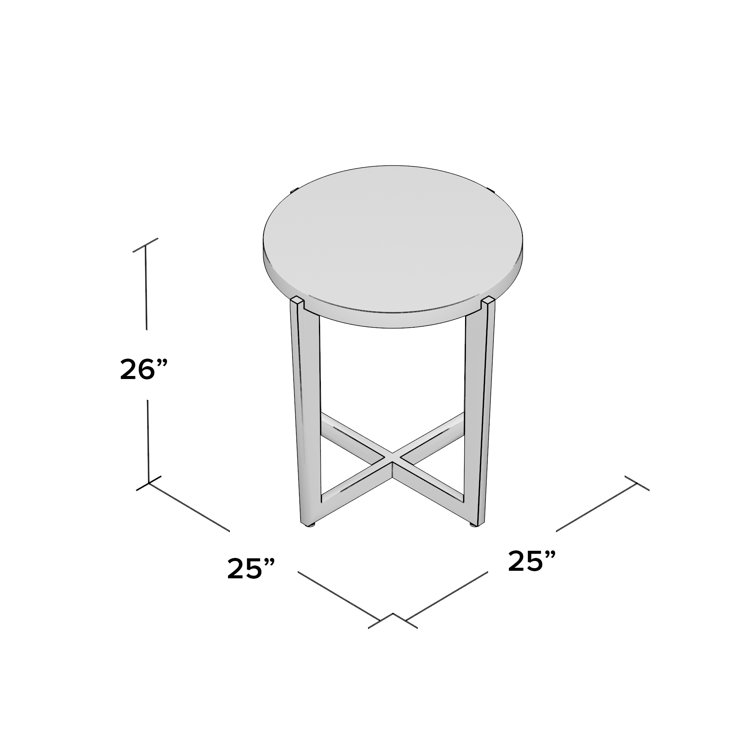 Etta Avenue™ Ulysses 26'' Tall Cross Legs End Table | Wayfair
