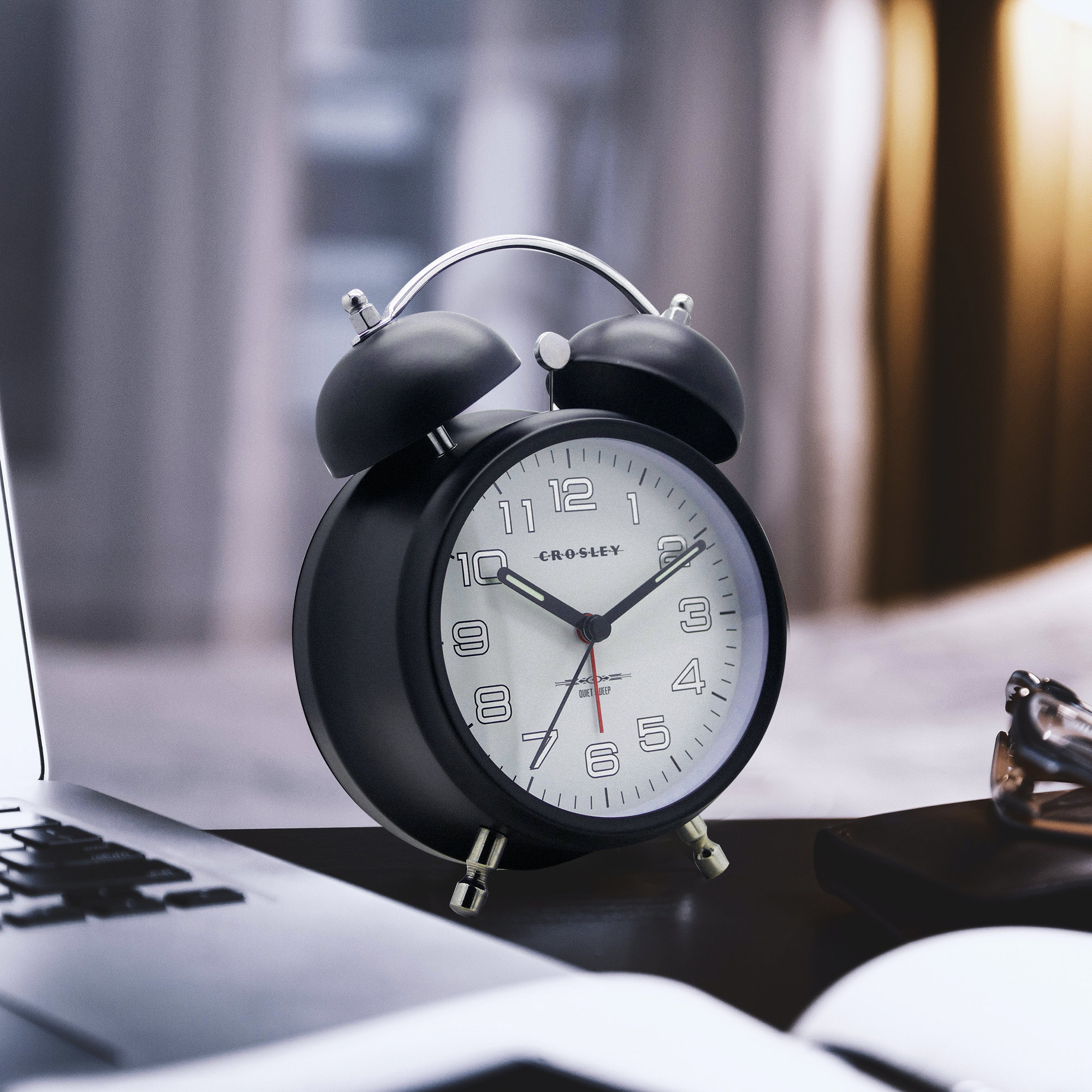 Crosley Modern & Contemporary Analog Metal Quartz Alarm Tabletop Clock ...