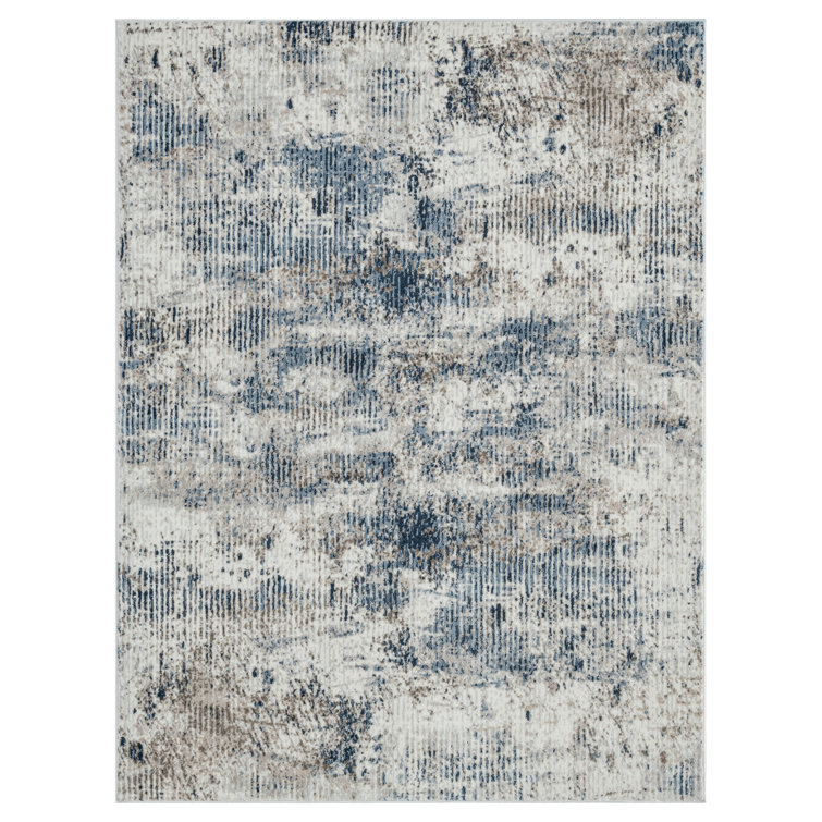 17 Stories Home Ruiz Abstract Grey/Blue Area Rug, | Wayfair