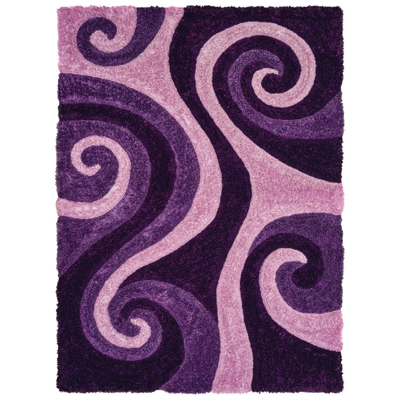 Wrought Studio Fitts Abstract Shag Violet/Purple Area Rug & Reviews ...