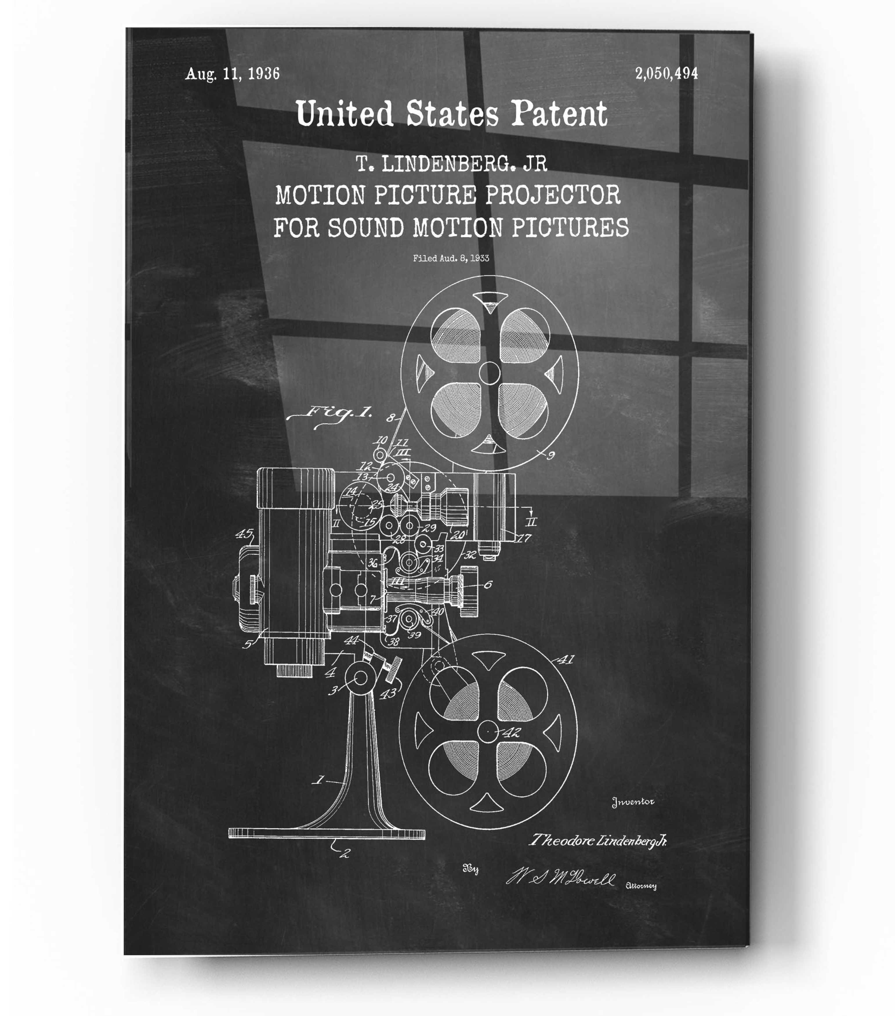 17 Stories Projector Blueprint Patent Chalkboard - Graphic Art on | Wayfair