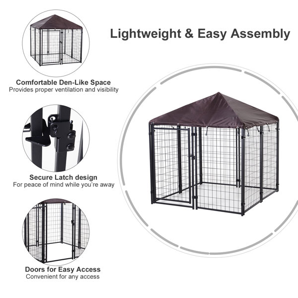 Pawhut Lockable Dog House Kennel & Reviews | Wayfair
