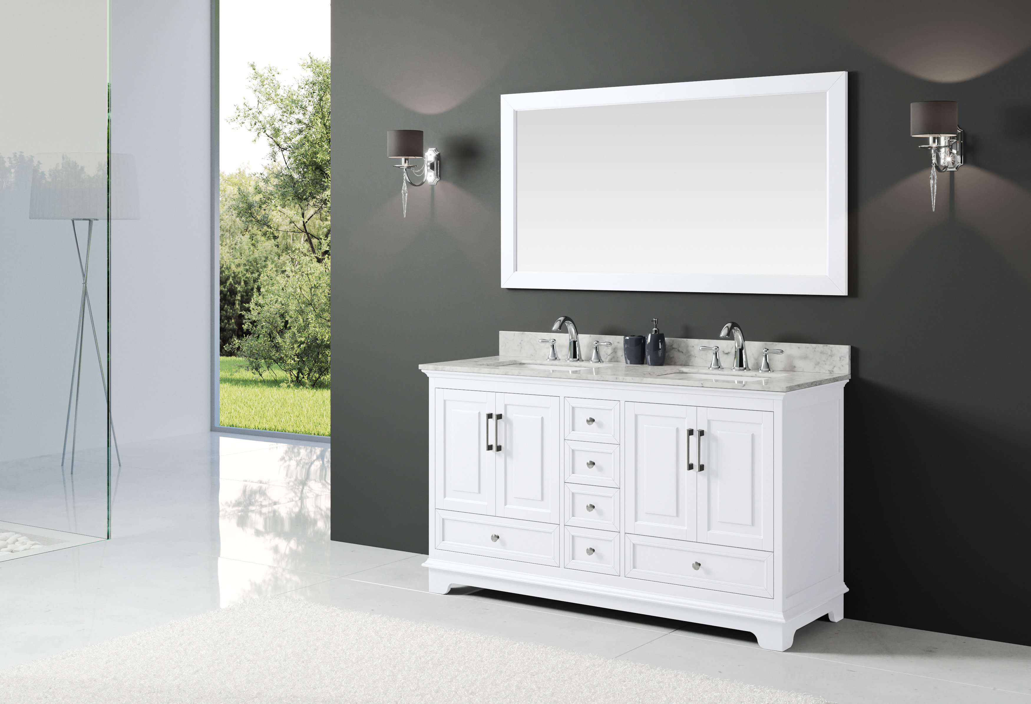 Rosecliff Heights Orin 60'' Free-standing Double Bathroom Vanity with ...