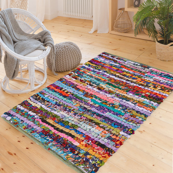 Bungalow Rose Handmade Flatweave Purple/Red/Blue Rug | Wayfair