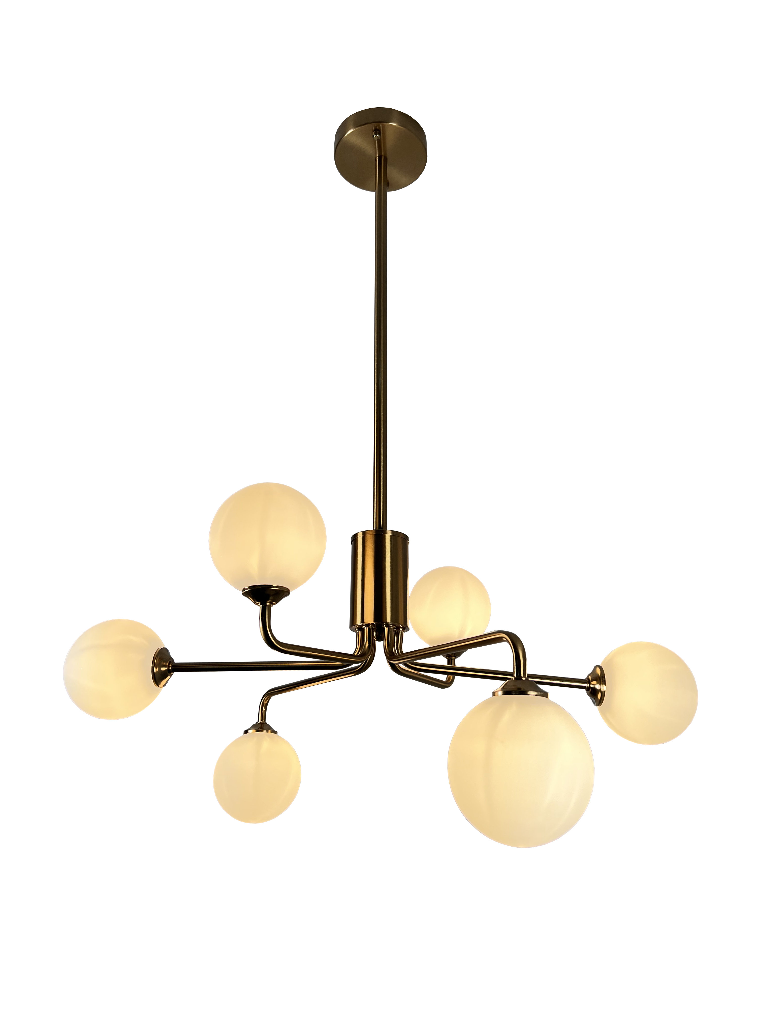 Corrigan Studio® Crystal-Rose 6-Light Brass Chandelier With White ...