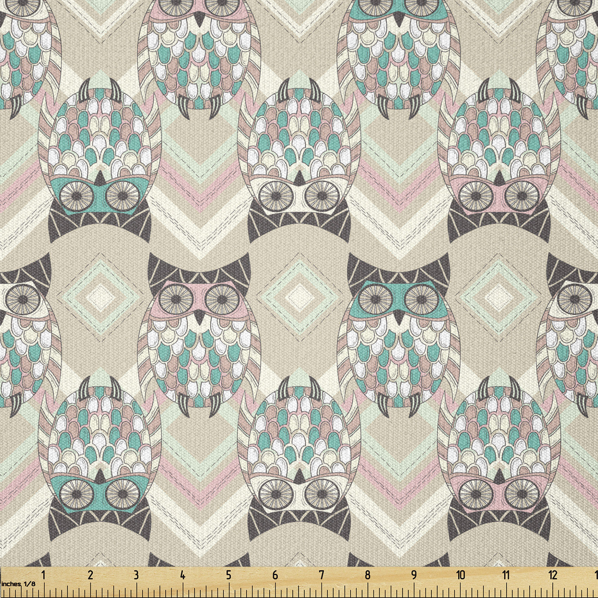 East Urban Home Owls Fabric By The Yard, Pattern With Native An ...
