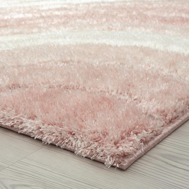 Orren Ellis Koo Performance Pink/Ivory Rug & Reviews | Wayfair