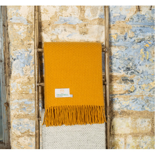Tweedmill Lifestyle Wafer Throw - 150 X 183Cms - English Mustard - TM ...
