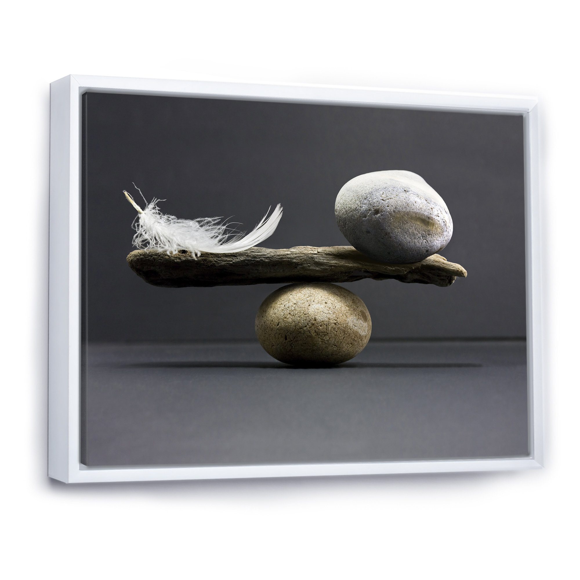 Ebern Designs Feather And Stone Balance Feather And Stone Balance ...