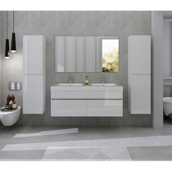 Ivy Bronx Uman 50cm x 160cm Wall Mounted Bathroom Set | Wayfair.co.uk