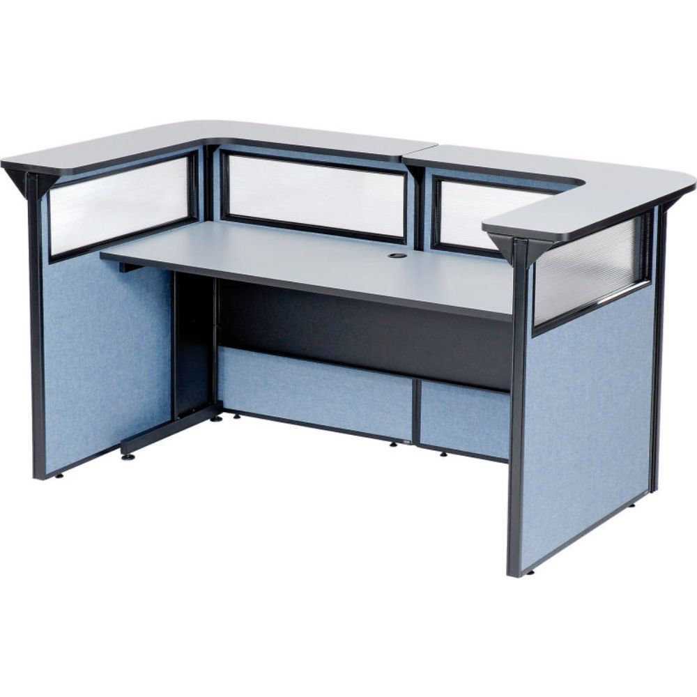 Interion U-Shaped Reception Station With Window, 88" W X 44"D X 44"H ...
