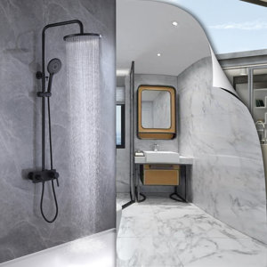 Selected 3 Functions Complete Shower System with Rough-in Valve | Wayfair