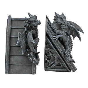 Design Toscano Gothic Castle Dragons Sculptural Bookends & Reviews ...