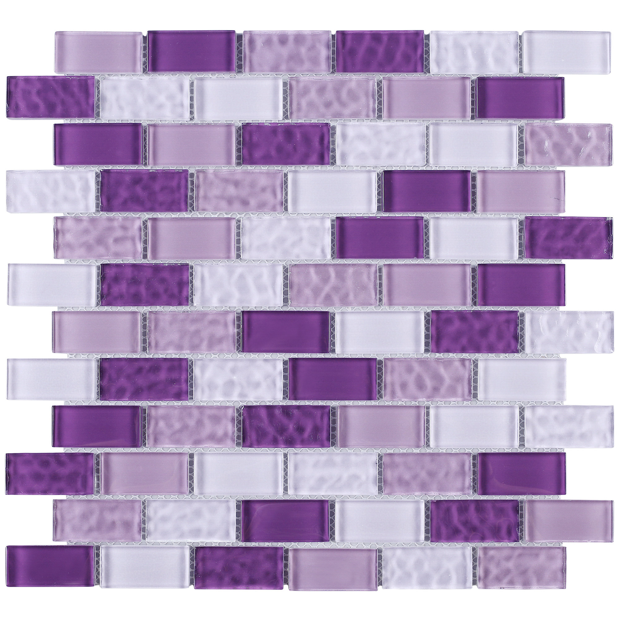 Supreme Tile Cockles 1" x 2" Glass Brick Joint Mosaic Wall Tile ...