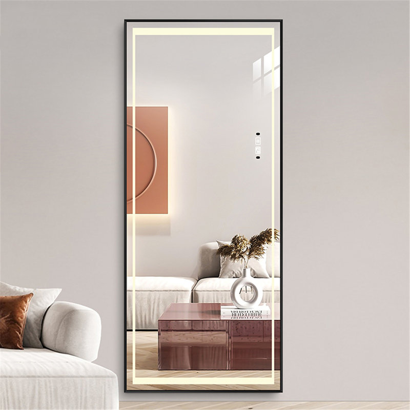 Brayden Studio® Babble Rectangle LED Metal Mirror & Reviews | Wayfair