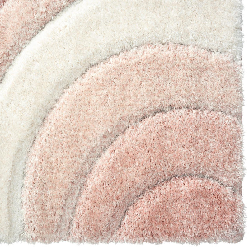 Orren Ellis Koo Performance Pink/Ivory Rug & Reviews | Wayfair