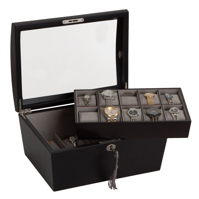 Darby Home Co Locking Glass Top Watch Box & Reviews | Wayfair