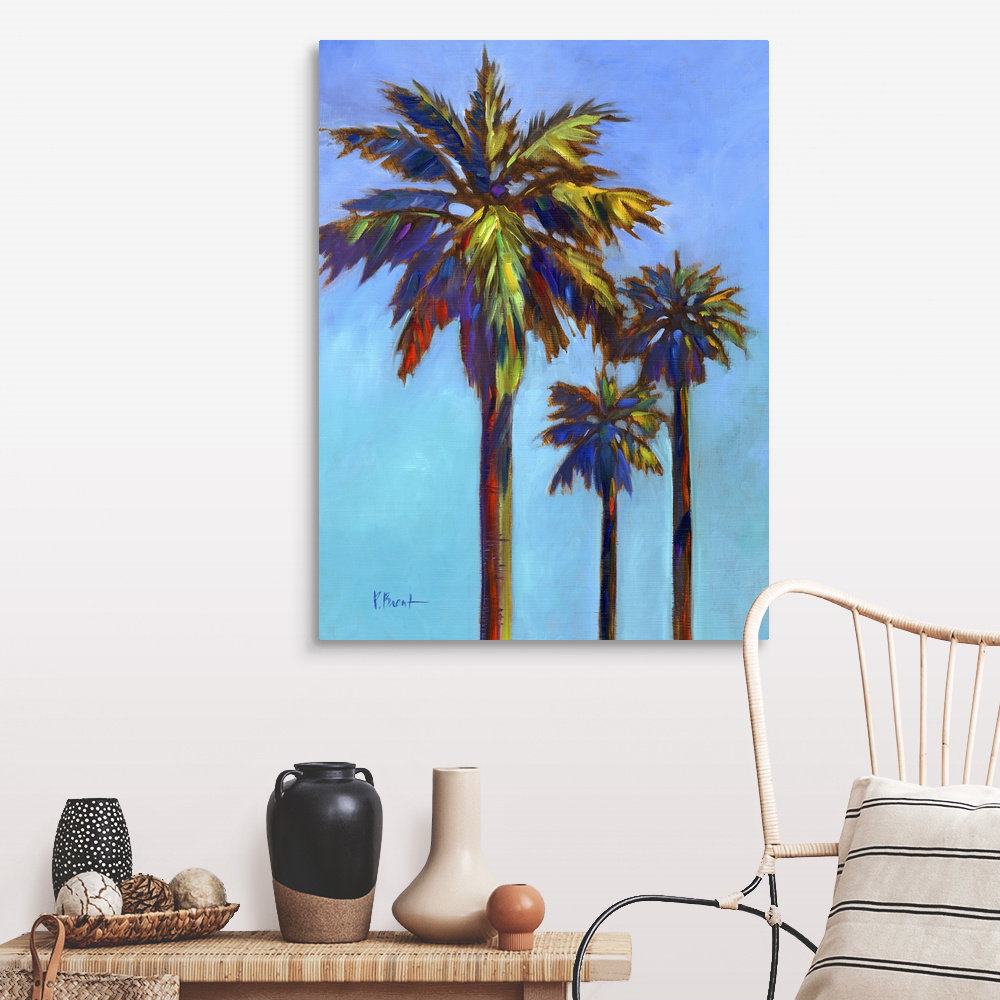 Bayou Breeze Santa Rita Palm I by Paul Brent - Painting on Canvas | Wayfair