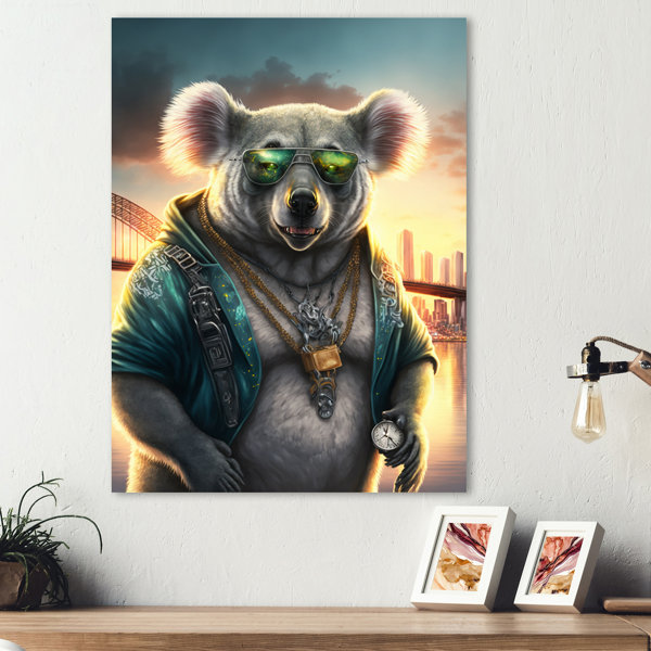 Trinx Rasmine Koala Gangster Metal Wall Decor | Wayfair