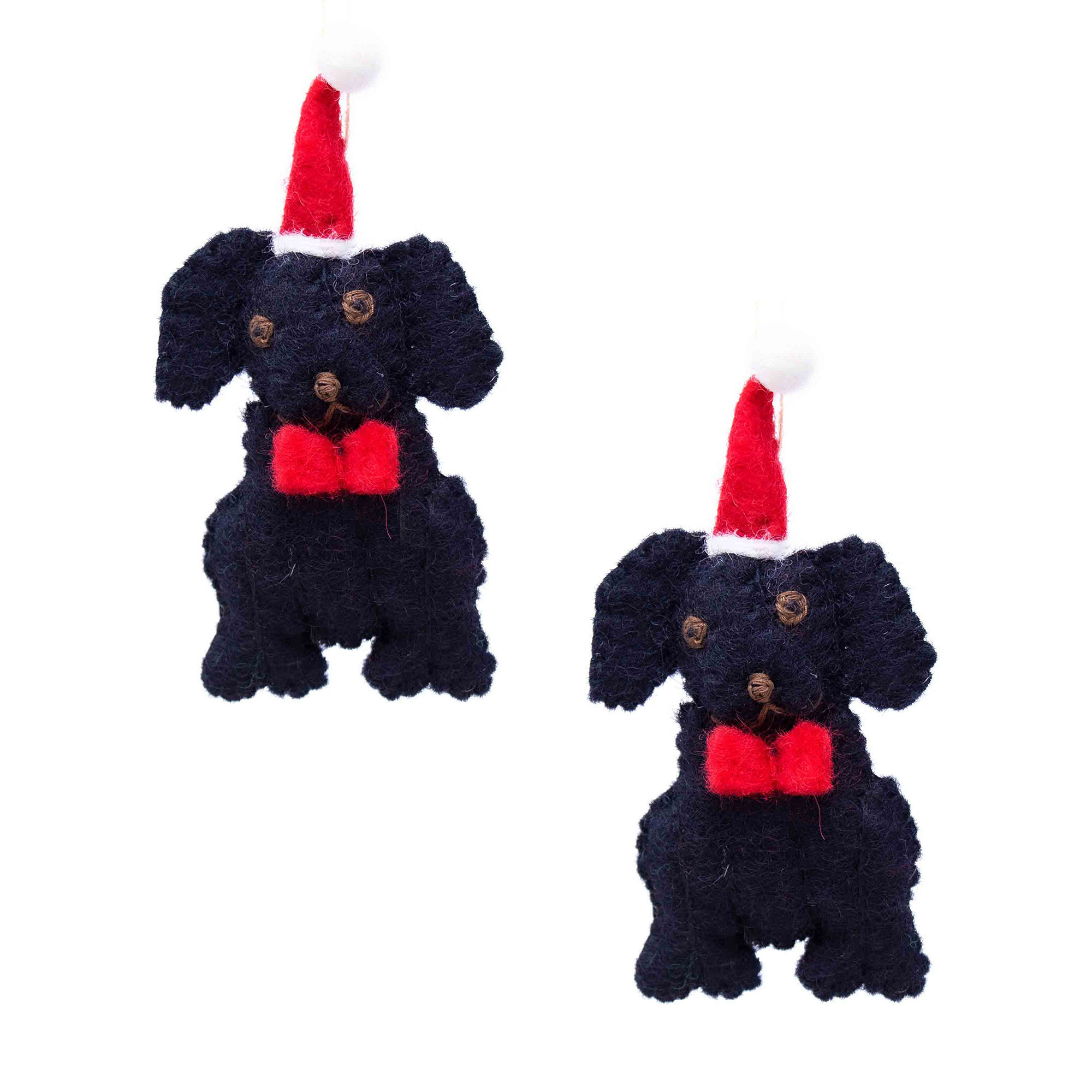 The Holiday Aisle® Black Labrador Dog Santa Hanging Figurine Ornament ...
