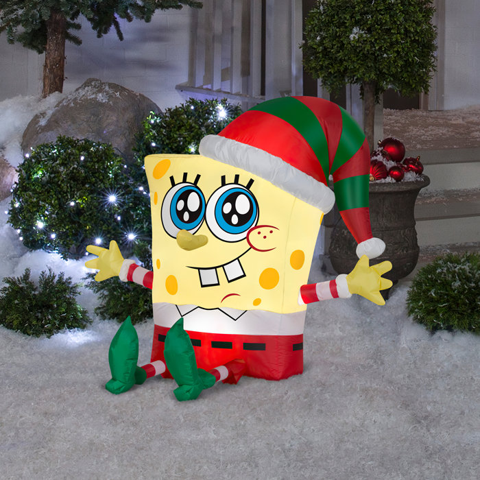 Gemmy Industries Airblown Spongebob in Holiday Outfit Inflatable ...