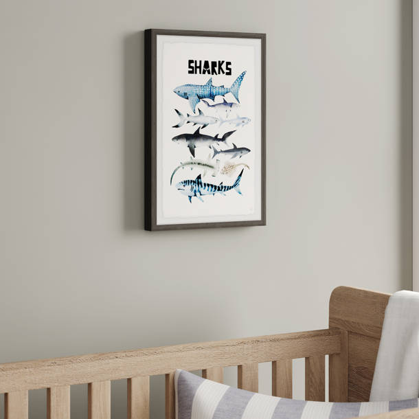 Isabelle & Max™ Clauson 'Sharks' Framed Art | Wayfair