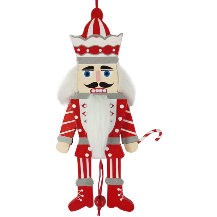 The Holiday Aisle® Candy Cane Pull Puppet Nutcracker HangingFigurine ...