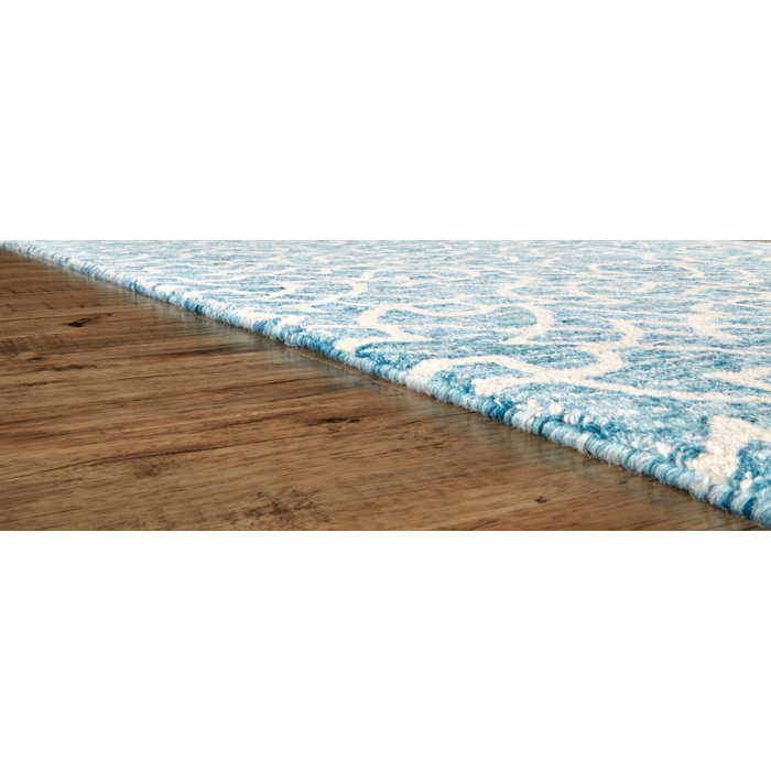 Highland Dunes Ken Handmade Ocean Blue Rug & Reviews | Wayfair