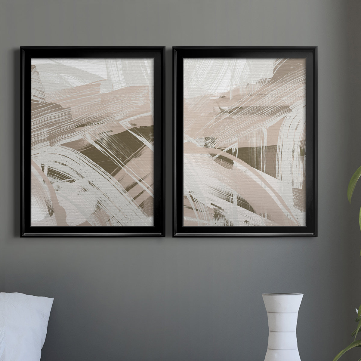 Wrought Studio Earthtone Swipe I - 2 Piece Picture Frame Painting Set ...