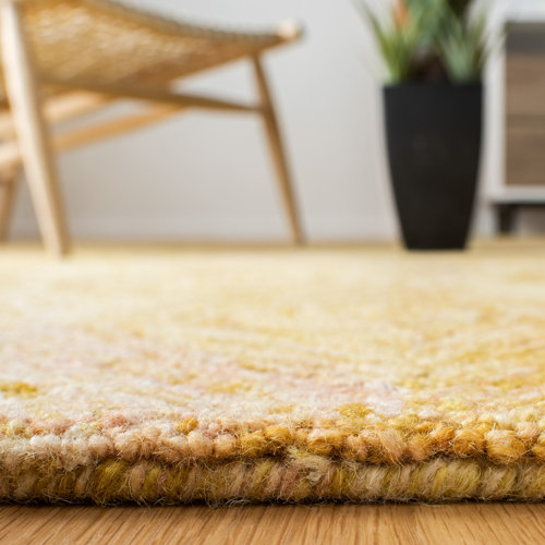 Etta Avenue™ Alora Handmade Wool Gold Rug & Reviews | Wayfair