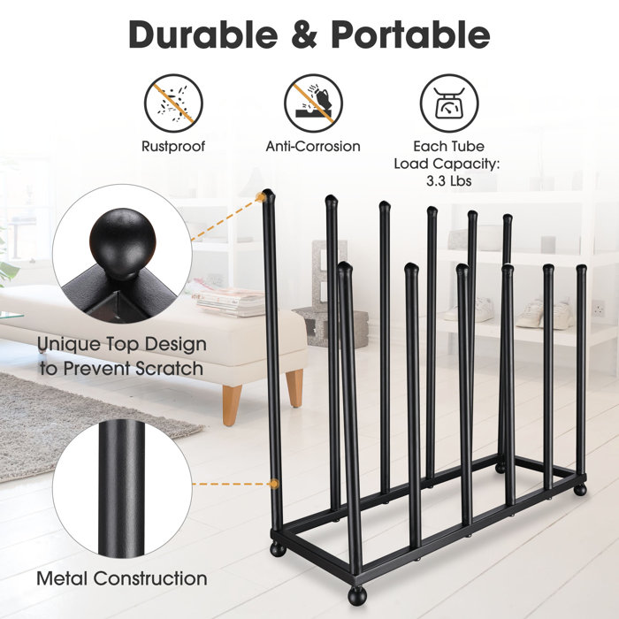 Rebrilliant 6 Pairs Black Metal Boot Storage | Wayfair