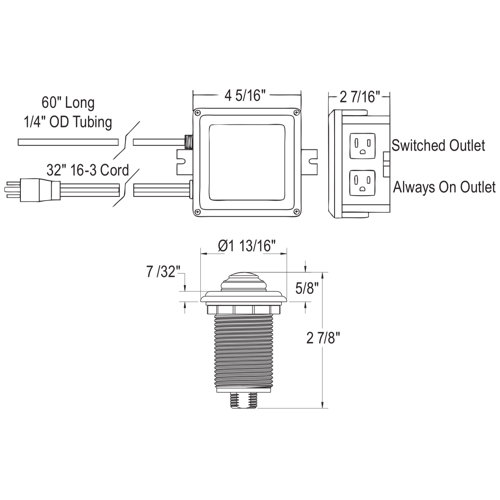 Rohl Waste Disposal Control Box with Air Switch Button | Wayfair