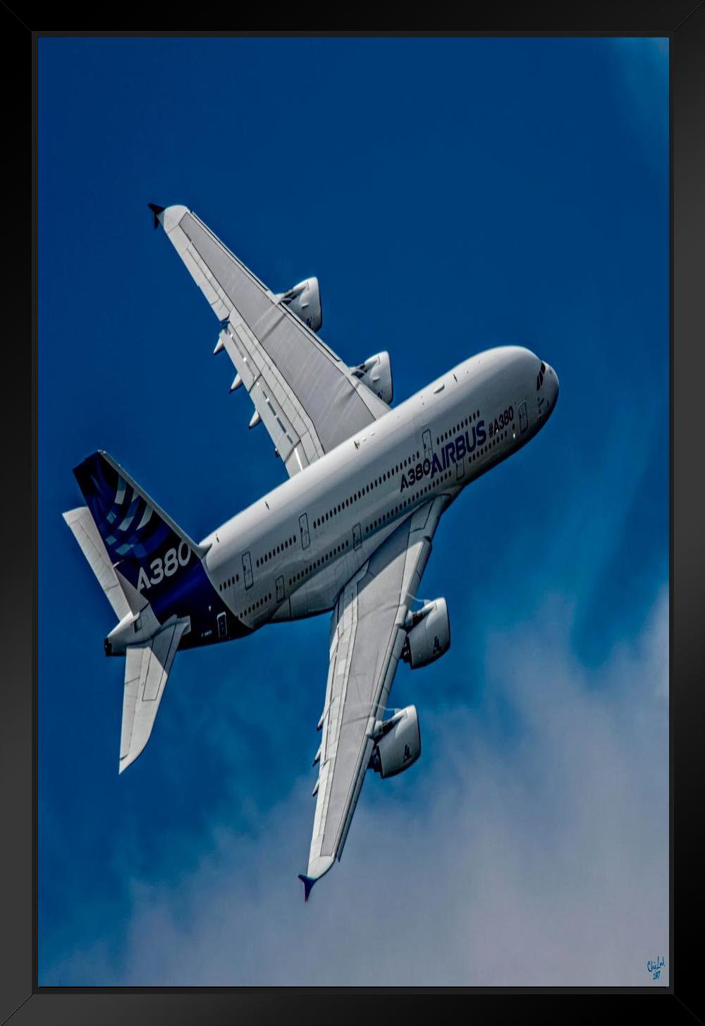 17 Stories Airbus A380 By Chris Lord Photo Black Wood Framed Art Poster ...