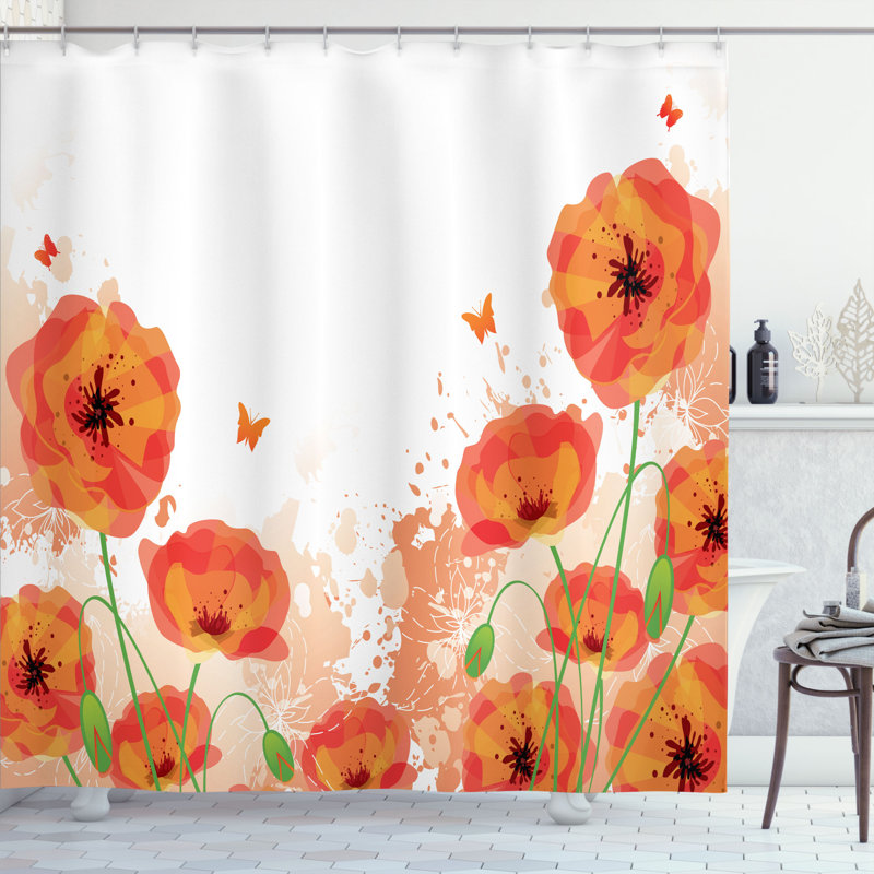 Bless international Poppy Shower Curtain Set + Hooks & Reviews | Wayfair